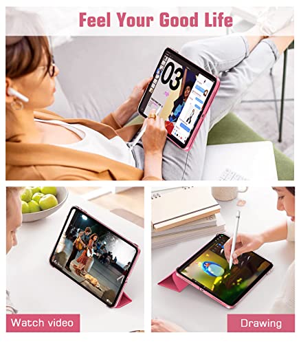 TiMOVO Case for iPad 10th Generation Case 2022,Slim Stand Cover for iPad 10th Gen 10.9 inch,Support Touch ID,Auto Wake/Sleep Smart Shell with Translucent Back, fit iPad 10 Case, Watermelon Red