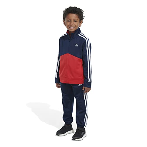 adidas Boys' 2-Piece Color Block Tricot Track Set, Collegiate Navy, 5