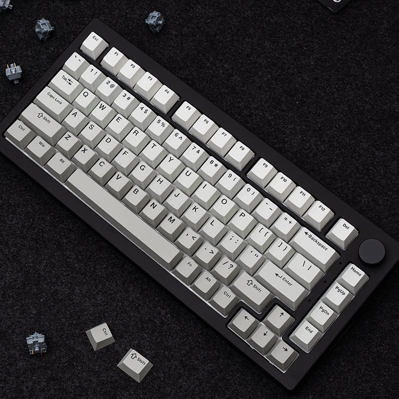 Akko PBT Keycaps Cool Gray Gradient Theme 132-Key Cherry Profile Double-Shot Keyboard Keycap Set with MX Style Stem for Mechanical Keyboards