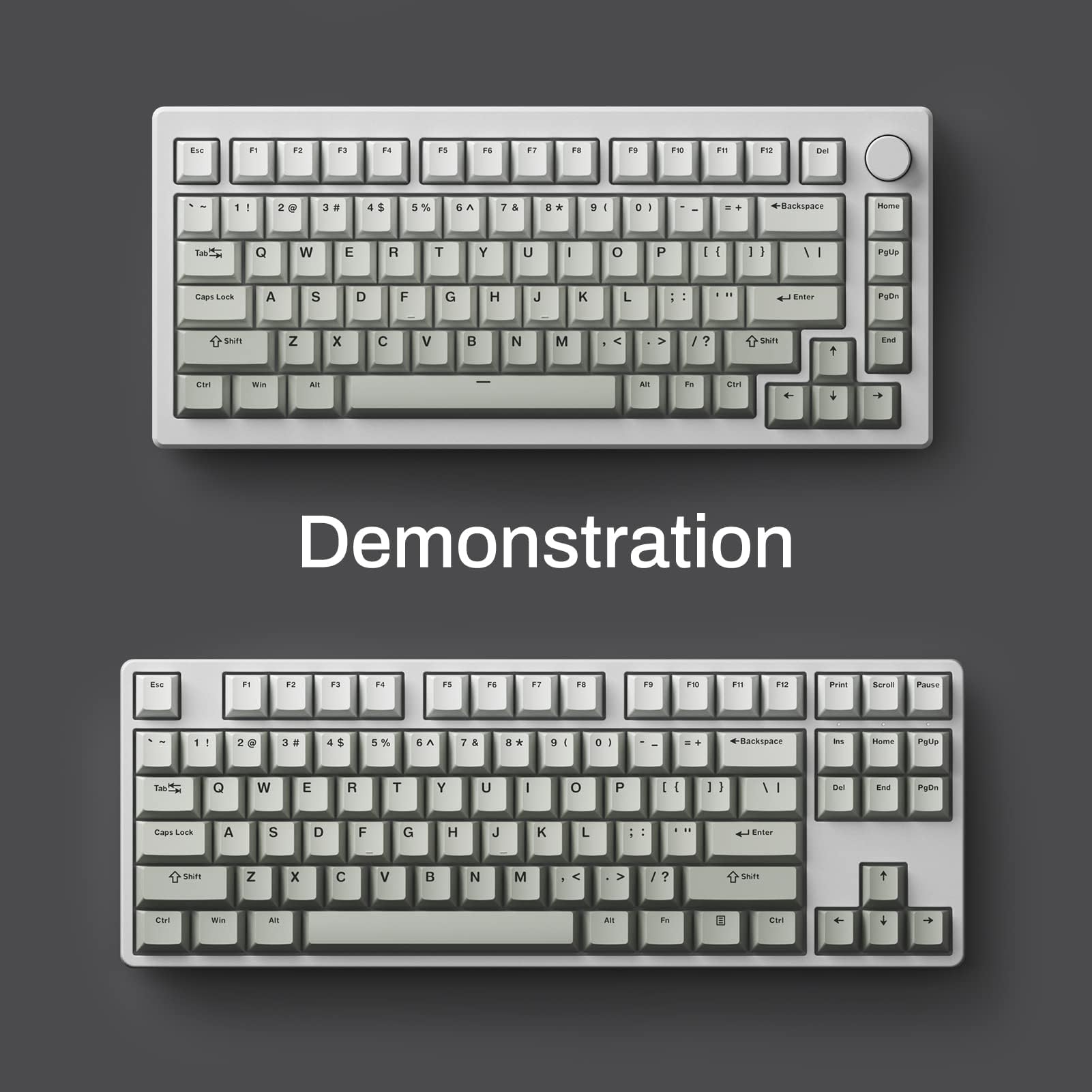 Akko PBT Keycaps Cool Gray Gradient Theme 132-Key Cherry Profile Double-Shot Keyboard Keycap Set with MX Style Stem for Mechanical Keyboards
