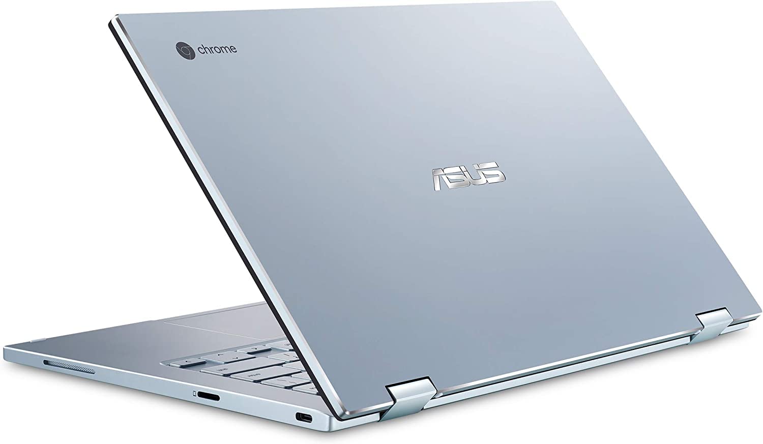 Asus Flip 2-in-1 14'' FHD Touchscreen Chromebook Laptop, Intel Core m3-8100Y(up to 3.4 GHz), 128GB Space(64GB eMMC+64GB Card),8GB RAM, Webcam, WiFi, Chrome OS, +JVQ MP Blue Silver 2X Storage