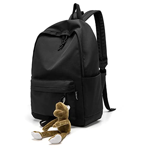 BONVEN Backpack for School,Black Backpack for 15.6 inch Laptop Classic Daypack for High School College