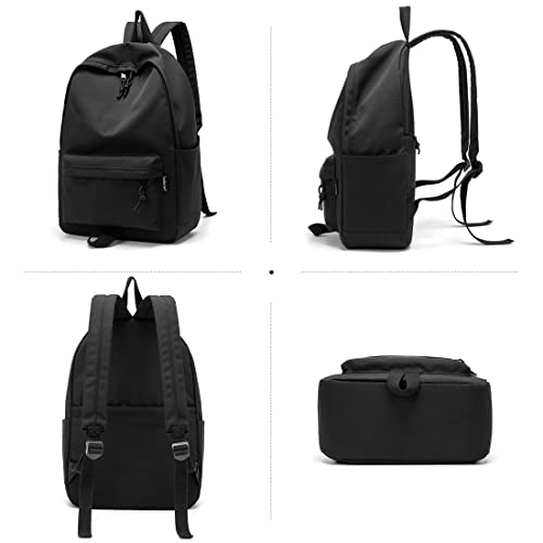BONVEN Backpack for School,Black Backpack for 15.6 inch Laptop Classic Daypack for High School College
