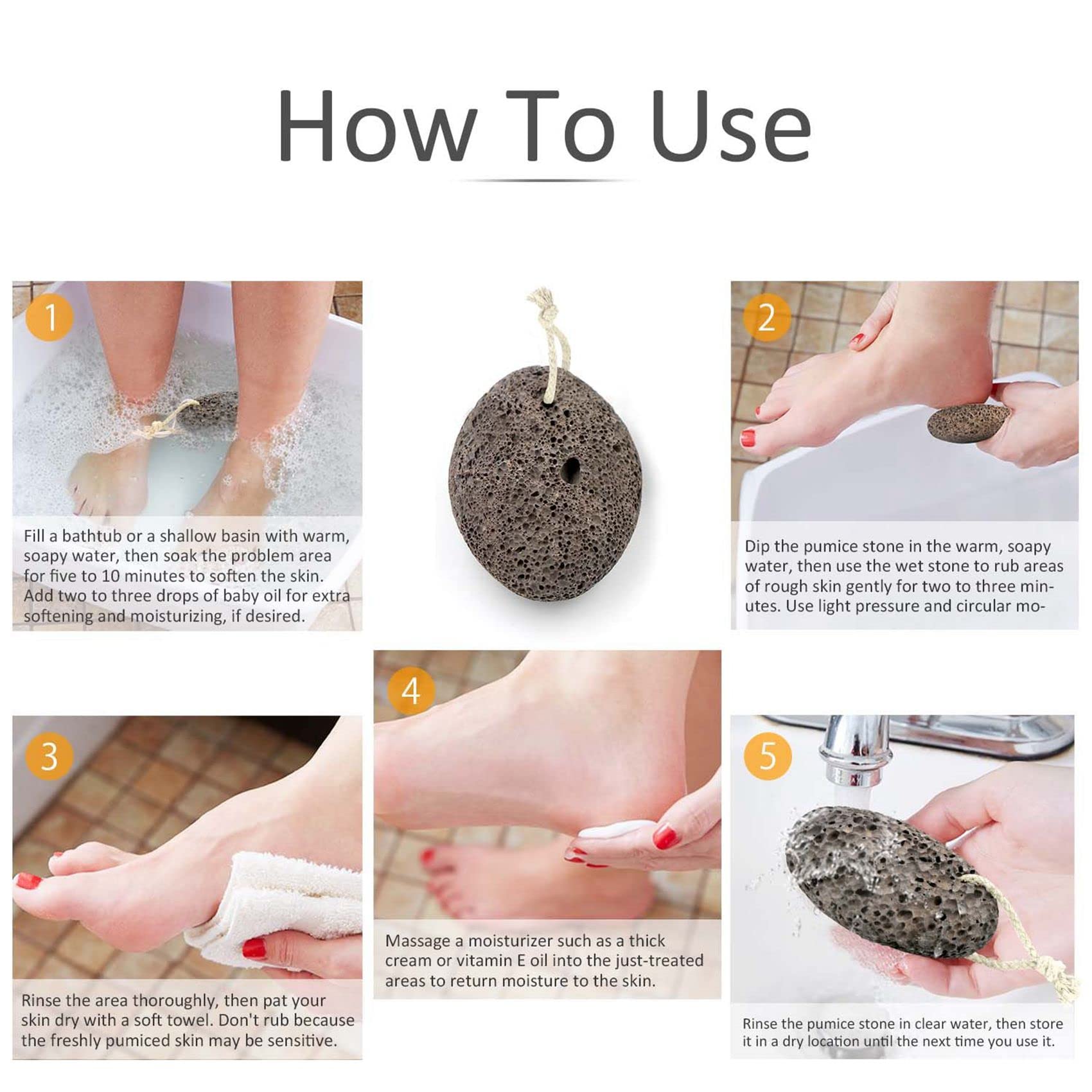 2X Lava Pumice Stone for Foot Scrubber, Foot Pumice to Remove (Random Color and Shape)