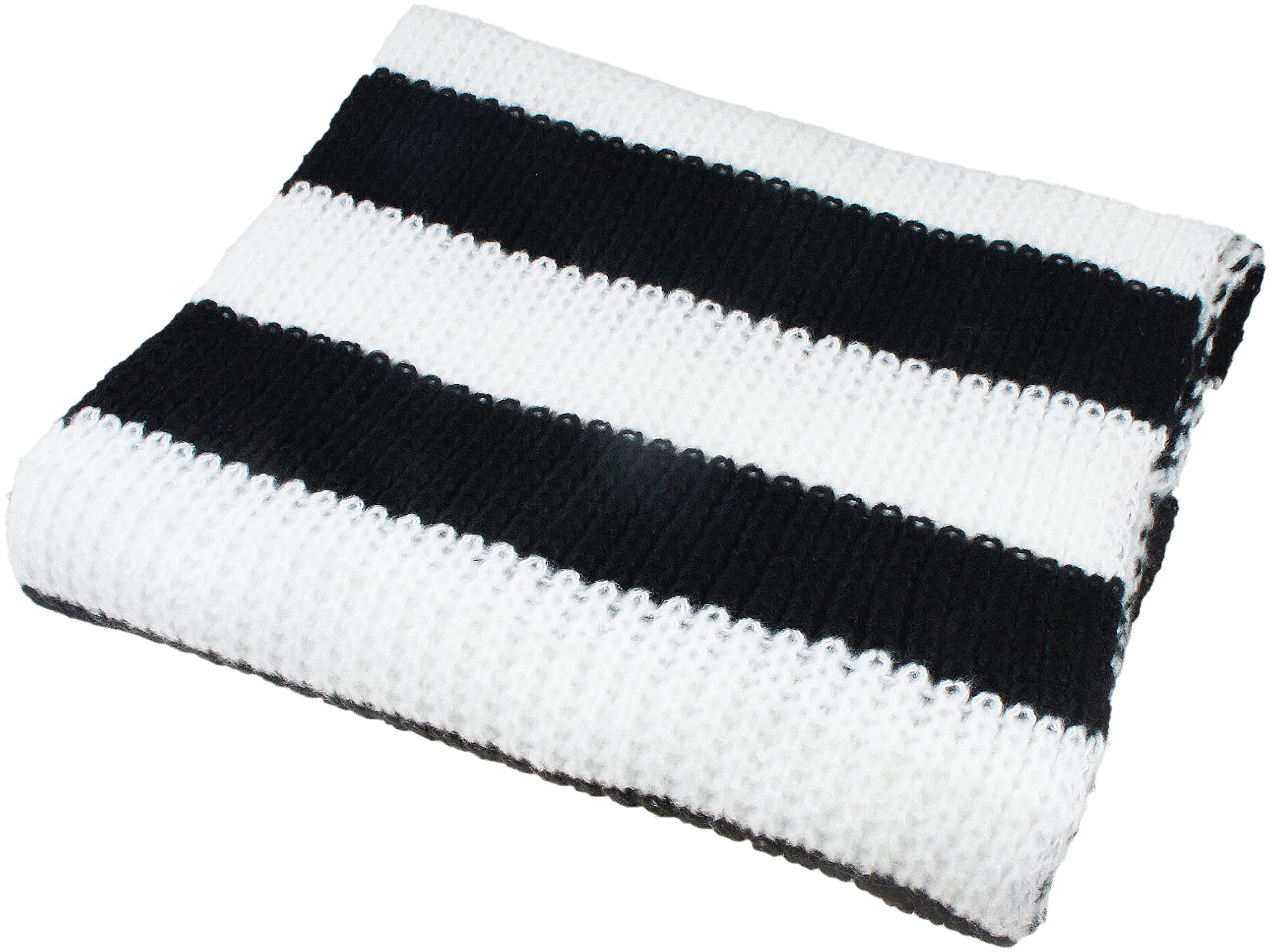 VIVIAN & VINCENT Fall Winter Ultra Soft Knit Striped Scarf for Women Men Boys Girls Christmas Black White