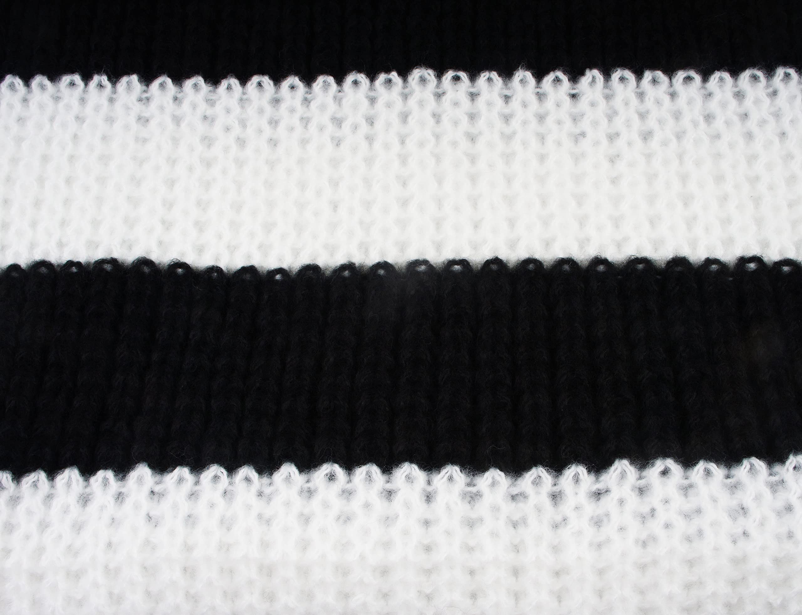 VIVIAN & VINCENT Fall Winter Ultra Soft Knit Striped Scarf for Women Men Boys Girls Christmas Black White