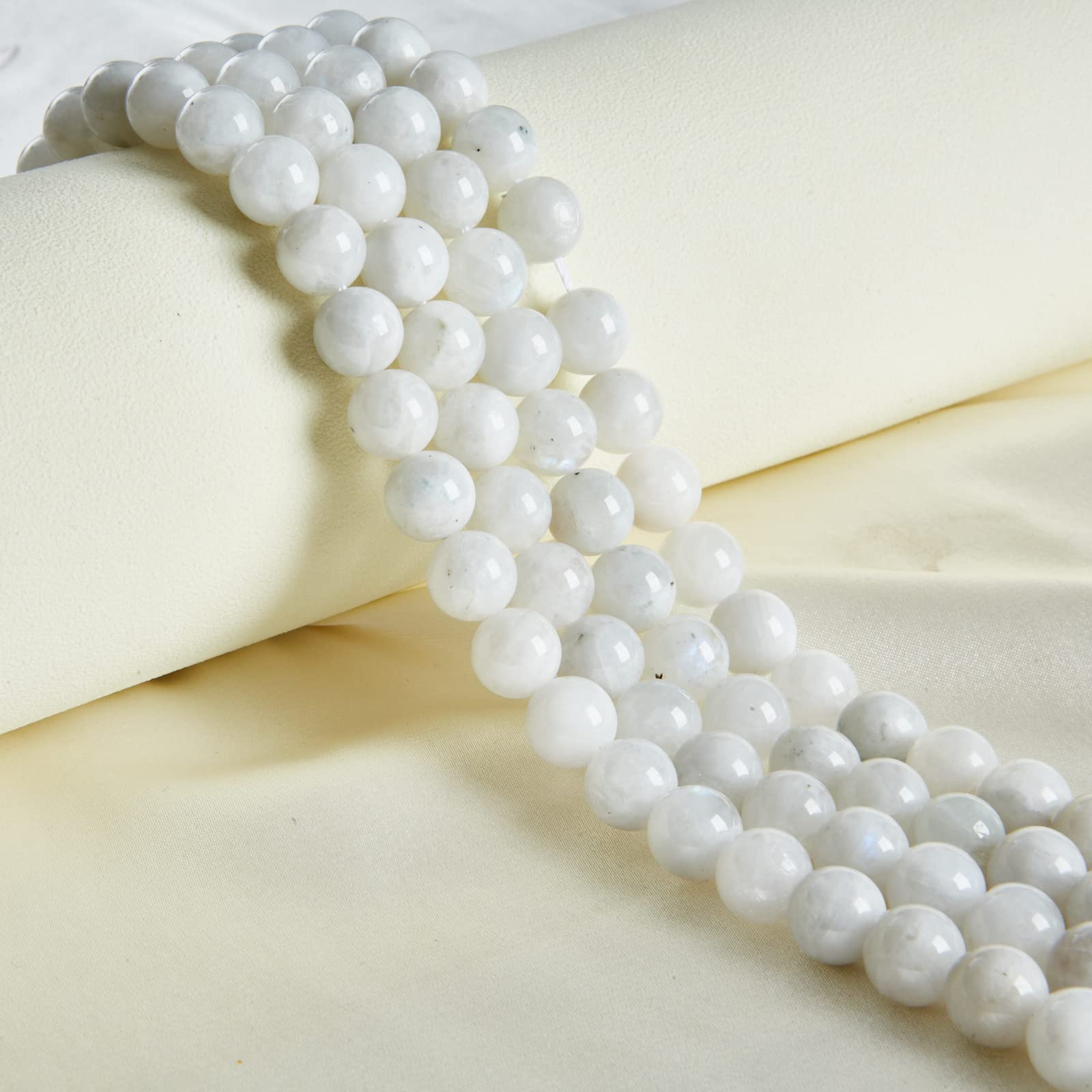 60pcs 6mm Moonstone Beads Natural Gemstone Beads Round Loose Beads for Jewelry Making