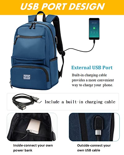 SMITH SURSEE Travel Laptop Backpack 15.6 Inch Business Anti Theft Slim Durable Laptops Backpack with USB Charging Port Water Resistant College School Computer Bag Gifts for Men & Women