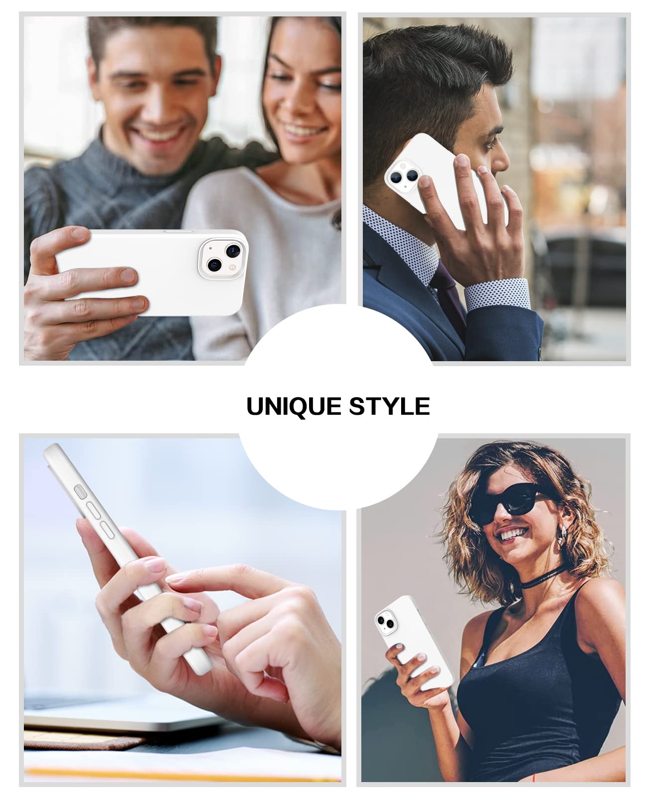VENINGO iPhone 13 Case, Phone Case iPhone 13,Slim Fit Liquid Silicone Soft Gel Rubber Lightweight Microfiber Lining Shockproof Anti-Scratch Protective Phone Cover for iPhone 13 6.1'' 2021, White
