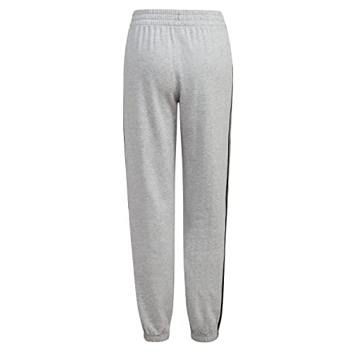 adidas Boys' Big Elastic Waistband Essentials French Terry 3-Stripe Jogger, Medium Grey Heather, S(8)