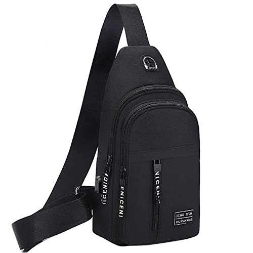 Fanny Pack for Men - Strap Backpack Bag Crossbody Waterproof Backpack with USB Headphone Hole Strap Crossbody Chest Bag