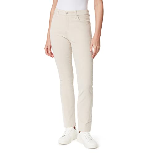 Gloria Vanderbilt Women's Amanda Corduroy Slim High Rise Pant, STONEWOOD, 14 Regular