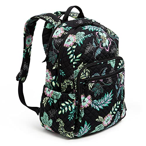 Vera Bradley Women's Cotton Campus Backpack, Island Garden - Recycled Cotton, One Size