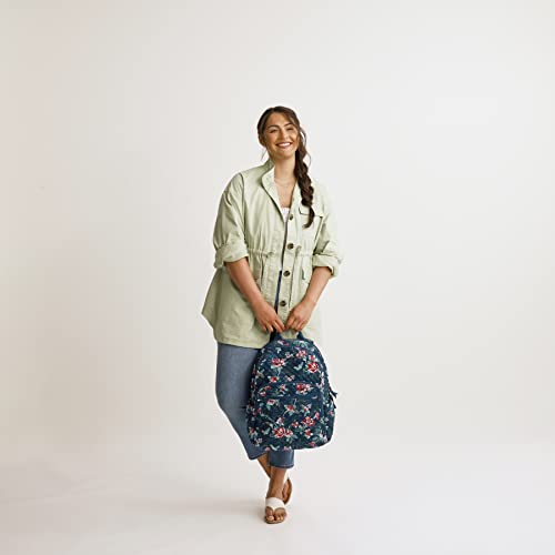 Vera Bradley Women's Cotton Campus Backpack, Island Garden - Recycled Cotton, One Size