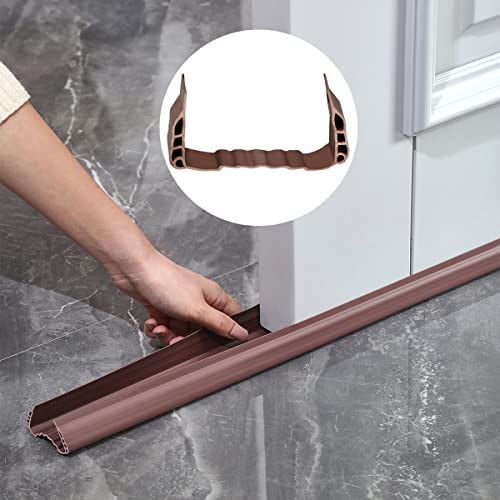 Door Draft Stopper,Self Adhesive Door Sweep Draft Stopper -Door Draft Blocker Dust Keeping Draft, Noise, Dust and Unwanted Animals Out, Soundproof (White)