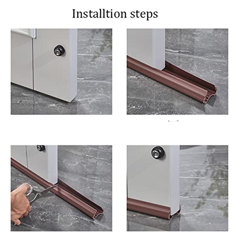 Door Draft Stopper,Self Adhesive Door Sweep Draft Stopper -Door Draft Blocker Dust Keeping Draft, Noise, Dust and Unwanted Animals Out, Soundproof (White)