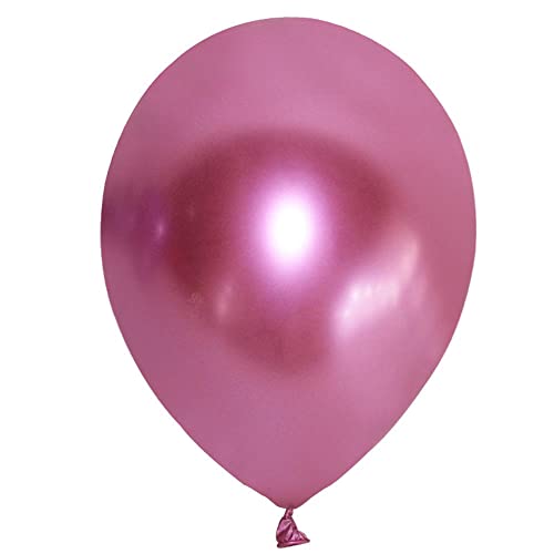 Ezing Party Balloons 12inch 50pcs Latex Metallic Chrome Balloons Party Decorations (red)