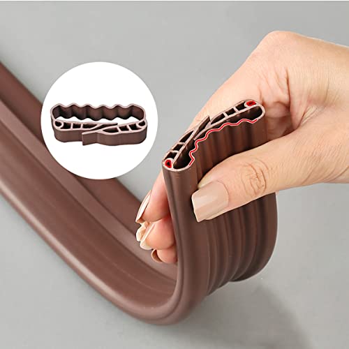 Door Draft Stopper,Self Adhesive Door Sweep Draft Stopper -Door Draft Blocker Dust Keeping Draft, Noise, Dust and Unwanted Animals Out, Soundproof (White)