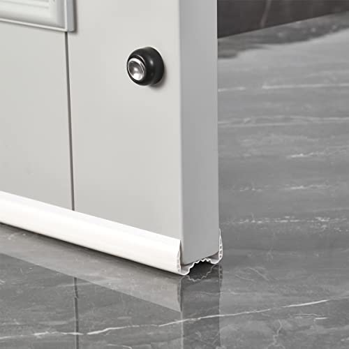 Door Draft StopperďźSelf Adhesive Door Sweep Draft Stopper -Door Draft Blocker Dust Keeping Draft, Noise, Dust and Unwanted Animals Out, Soundproof (White)