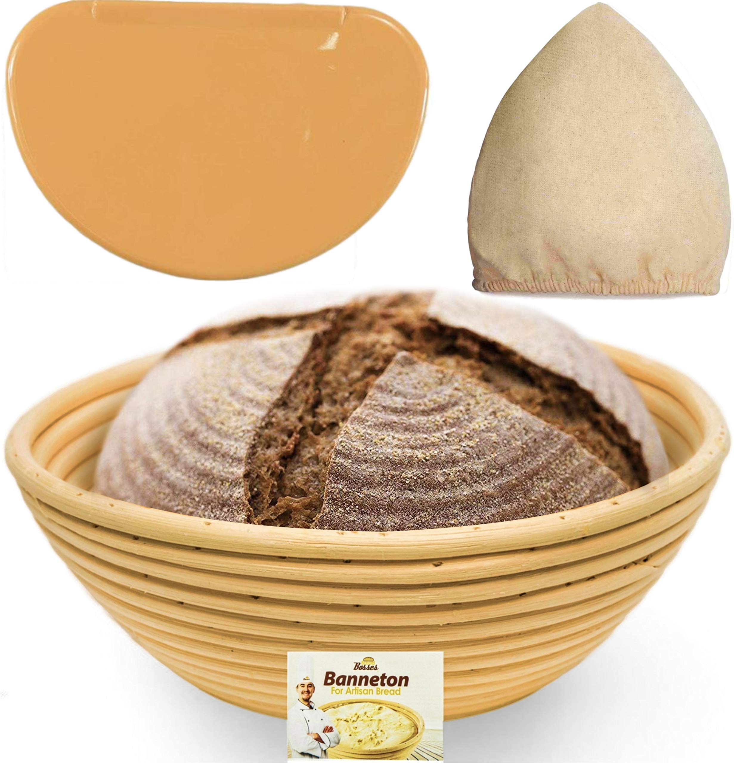 Round Bread Banneton Proofing Basket - 9 Inch Baskets Sourdough Brotform Proofing Basket and 9 Inch Bread Banneton Proofing Basket - Baking Bowl