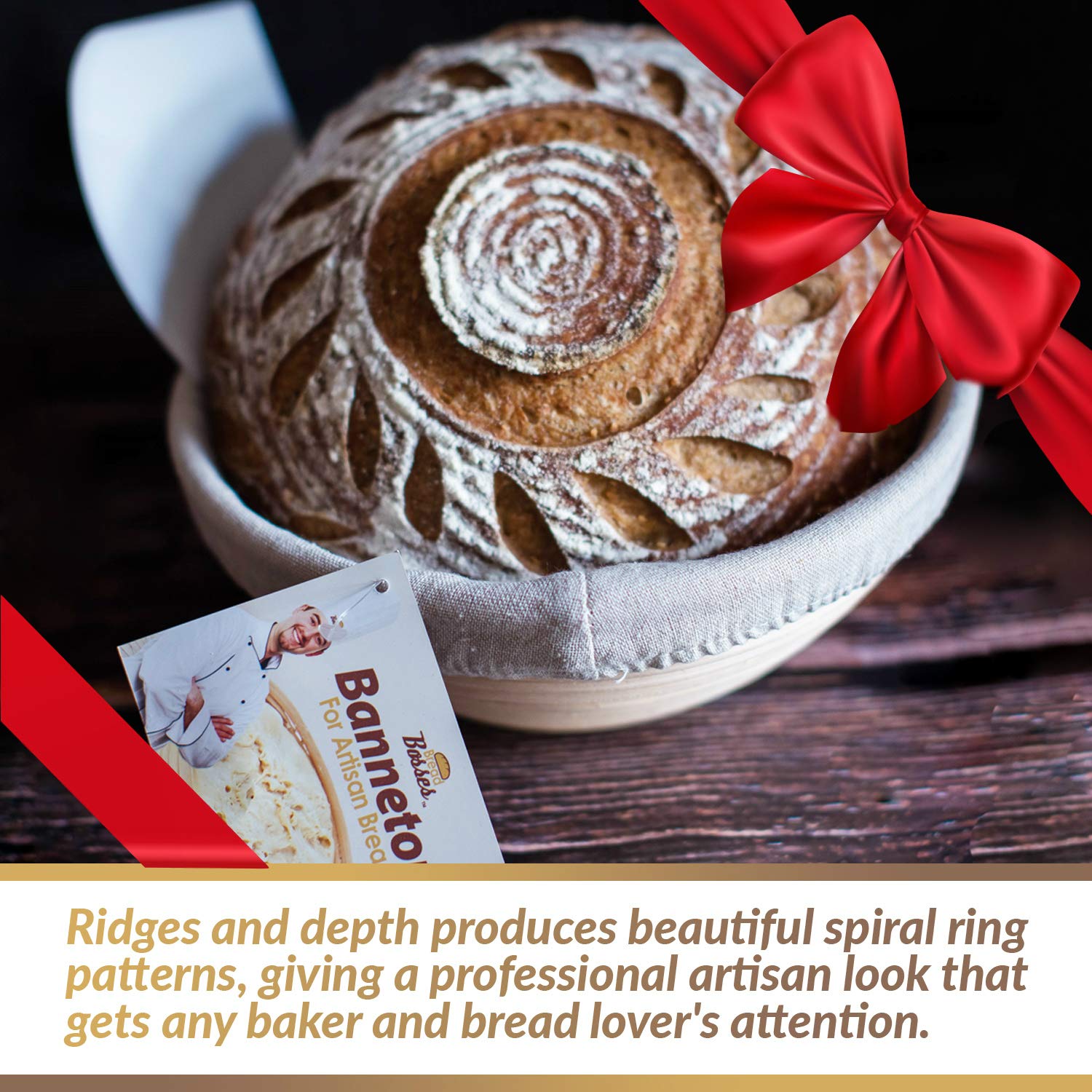 Round Bread Banneton Proofing Basket - 9 Inch Baskets Sourdough Brotform Proofing Basket and 9 Inch Bread Banneton Proofing Basket - Baking Bowl