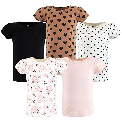 Hudson Baby Unisex Baby Short Sleeve T-Shirts, Cinnamon Pink Prints, 12-18 Months