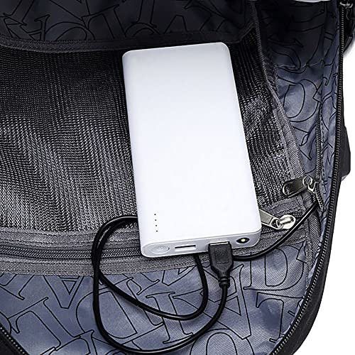 Anime One Piece Color Print Pattern Backpack Equipped with USB Interface Fashion Casual Backpack Large Capacity Laptop (Ace)