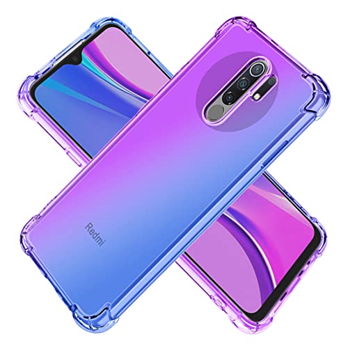 KOARWVC Case for Redmi Note 8 Pro Case / M1906G7I Case, Crystal Clear Case Gradient Slim Anti Scratch TPU Shockproof Protective Phone Cases Cover for Xiaomi Redmi Note 8 Pro (Purple/Blue)