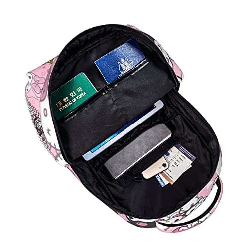 Cartoon Cat Backpack Large Capacity Daypack Lightweight Travel Laptop Bag for Women Girl