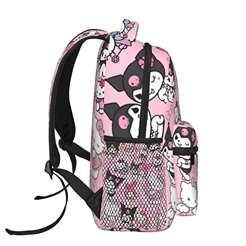 Cartoon Cat Backpack Large Capacity Daypack Lightweight Travel Laptop Bag for Women Girl