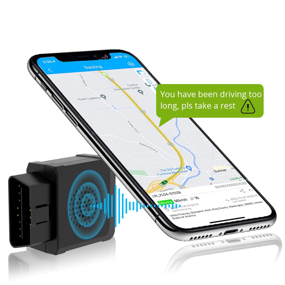 Lncoon GPS Tracker - 4G LTE Real-Time Car Tracking Device, OBD Plug & Play, Long Trip Tracking, Speed Monitoring for Fleet, Car Rental, Multiple Alert
