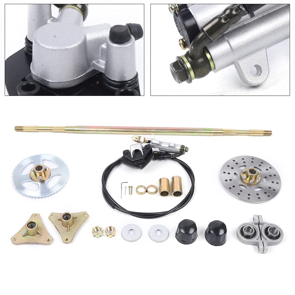 CHUNILLE Complete Rear Axle Kit W/Master Cylinder & Caliper Brake Assembly For Go Kart 50cc ATV Rear (Style 4)