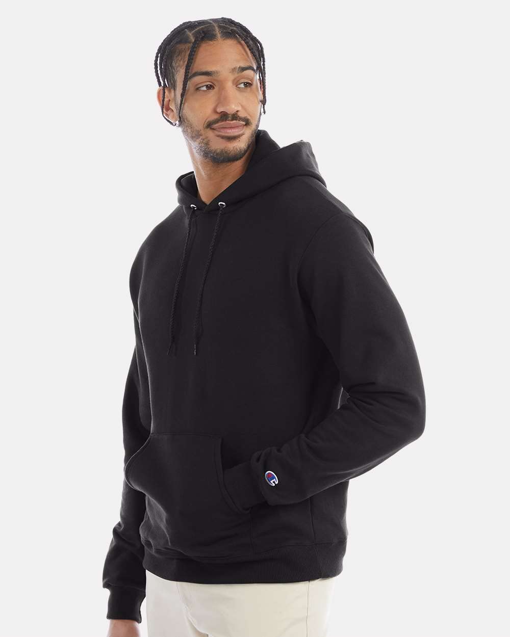 Champion Mens Powerblend Hooded Sweatshirt, L, Wow Pink