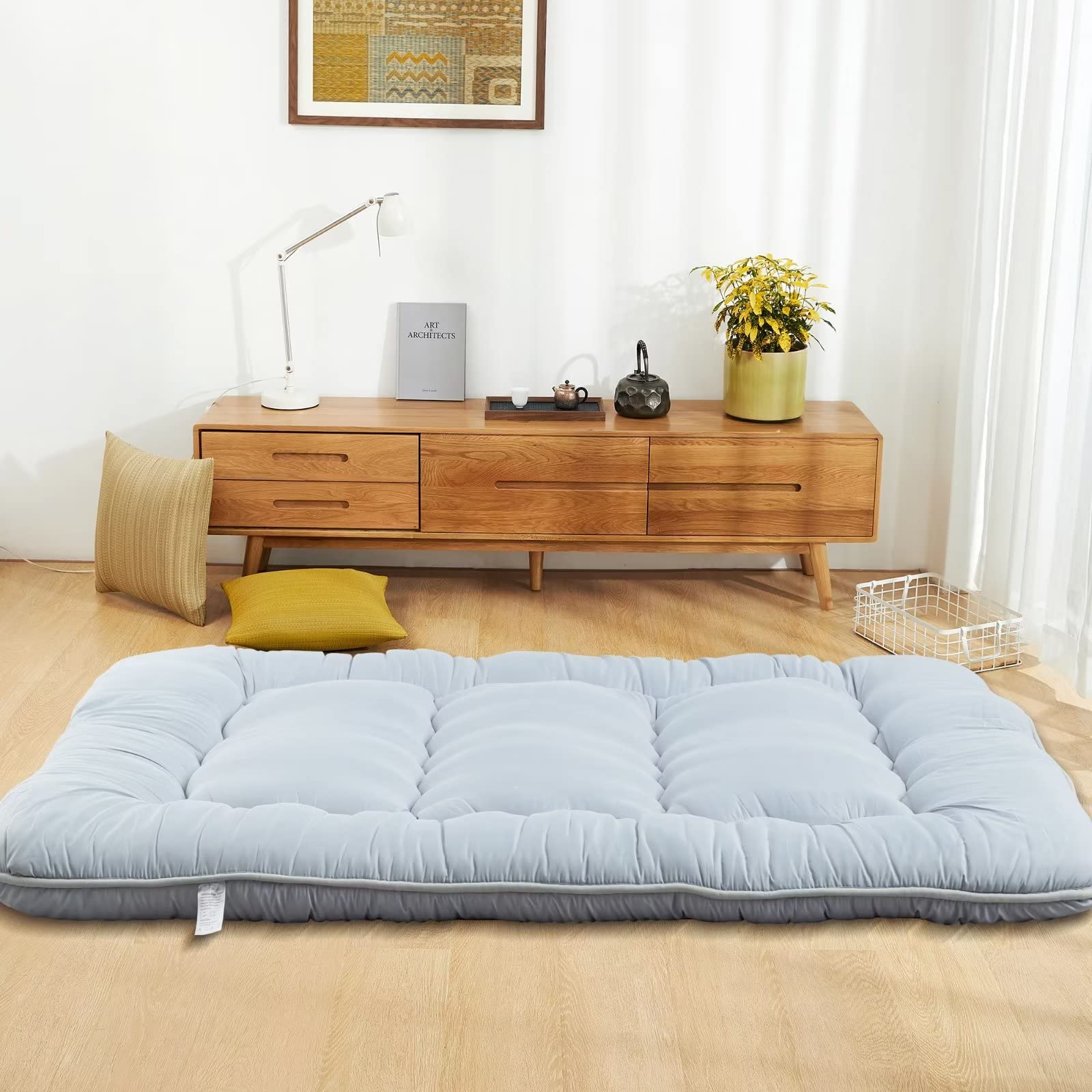 MIRUO Japanese Futon Mattress Sleeping Mat Camping Mattresses for Tents Futon Mattress Sleep Mattress Pads Floor Mattress for Kid Car Camping Japanese Mattress Full Size (A-GE11009-M-USAM021)