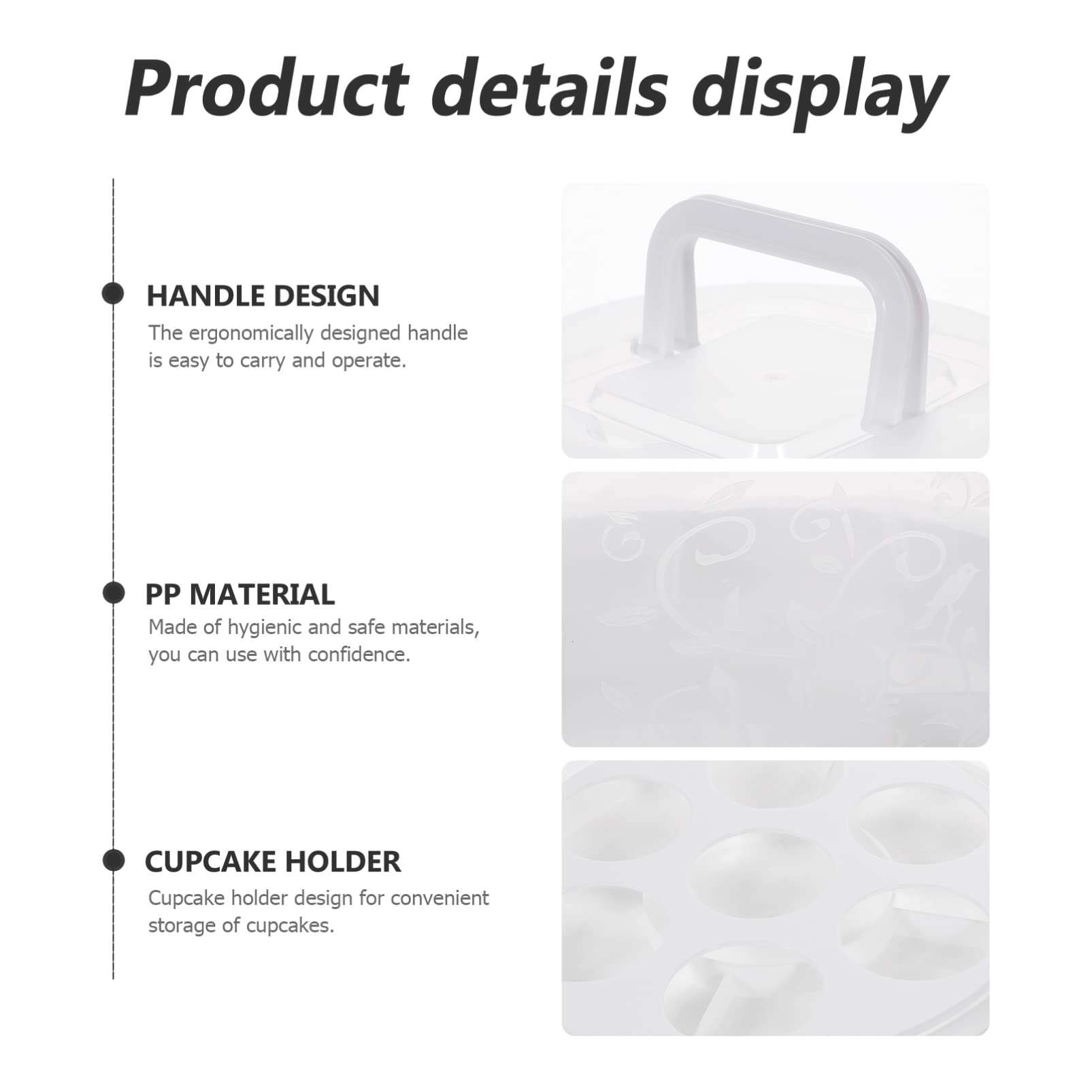 Alipis Cake Cupcake Carrier Portable Cake Holder with Lid and Handle, Cupcake Packaging Storage Display Boxes Round Cake Container