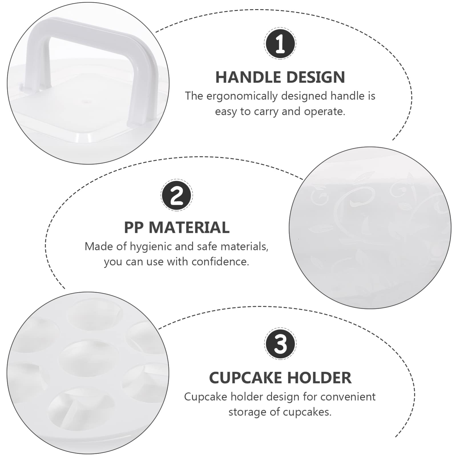 Alipis Cake Cupcake Carrier Portable Cake Holder with Lid and Handle, Cupcake Packaging Storage Display Boxes Round Cake Container