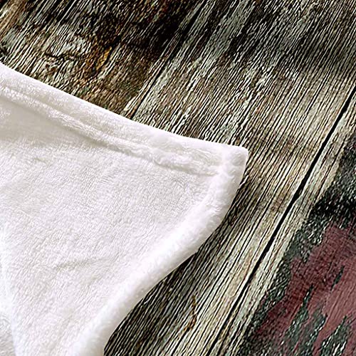 NARBOR Soft Fleece Throw Blanket - Fluffy Microfiber Solid Blankets for Bed and Couch Double/Single Size - 59X79Inch Blue, Wooden Door Printed Flannel Blanket for Bed, Couch and Sofa