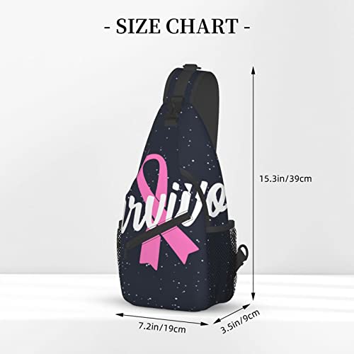 Breast Cancer Survivor Chest Bag Sling Backpack Travel Hiking Daypack Casual Chest Bag For Men Women
