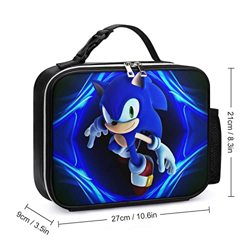 Lyzelre Anime Boy Backpacks Sets, Cartoon Laptop Backpack Printed Schoolbag 3 piece for Girls Boys Teens Elementary Middle School Bookbag Combo Set with Lunch Box and Pencil Bag