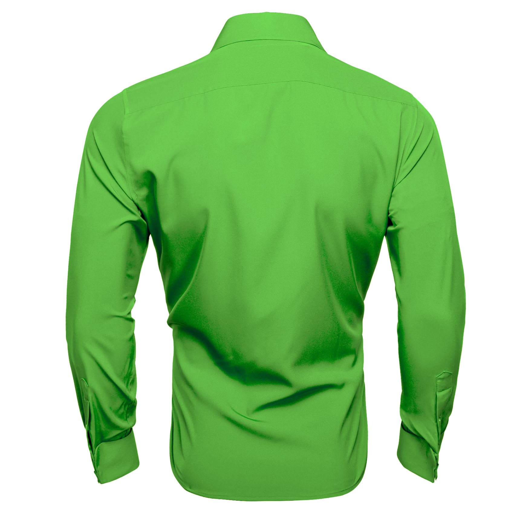 Barry.Wang Mens Emerald Green Stretch Dress Shirts Solid Sage Green Long Sleeve Button Down Shirts Formal Casual Business
