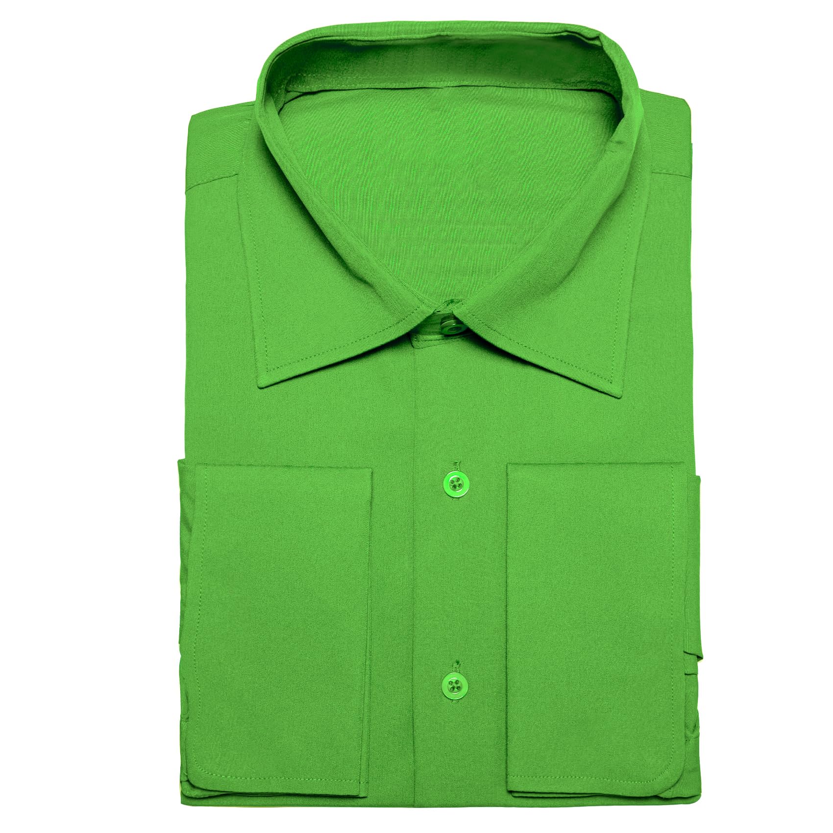 Barry.Wang Mens Emerald Green Stretch Dress Shirts Solid Sage Green Long Sleeve Button Down Shirts Formal Casual Business