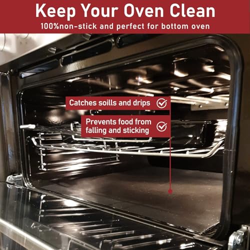 RENOOK Oven Liners for Bottom of Oven, 4 Pack Non-Stick Heavy Duty Oven Mat Set, BPA Free Kitchen Friendly Cooking Accessory, 15.75"x23"