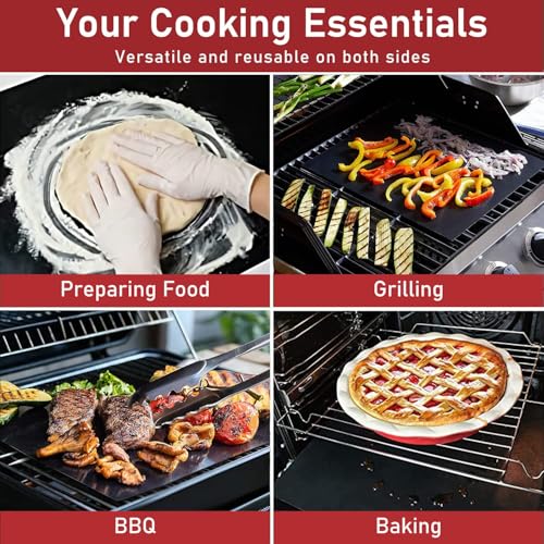 RENOOK Oven Liners for Bottom of Oven, 4 Pack Non-Stick Heavy Duty Oven Mat Set, BPA Free Kitchen Friendly Cooking Accessory, 15.75"x23"
