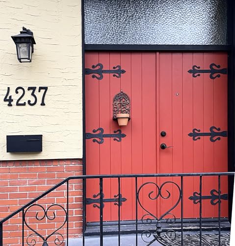 NACH House Numbers for Outside, 8 inch Black Address Numbers for House - Number 9 - Rustic Numbers for Outside with Mounting Hardware