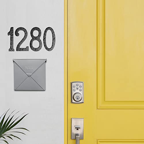NACH House Numbers for Outside, 8 inch Black Address Numbers for House - Number 9 - Rustic Numbers for Outside with Mounting Hardware