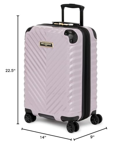 Karl Lagerfeld Paris Women's Carryon Spinner Wheels Hardside, Lilac, One Size