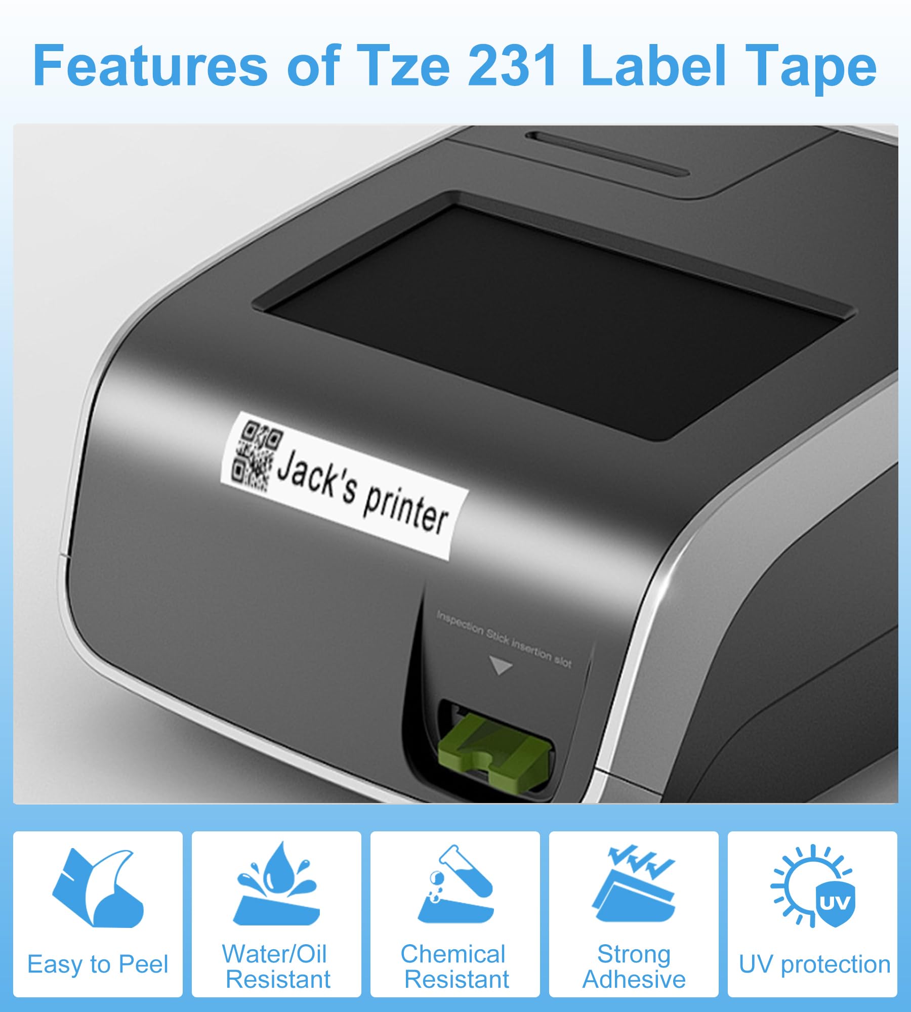 MarkDomain 12-Pack Label Maker Refills Replacement for Brother P Touch TZe TZ 12mm 0.47 Laminated TZe231 Black on White Label Tape, Work with Brother PT-D220 PT-D210 PT-H110 PT-D410, 12mm x 8m