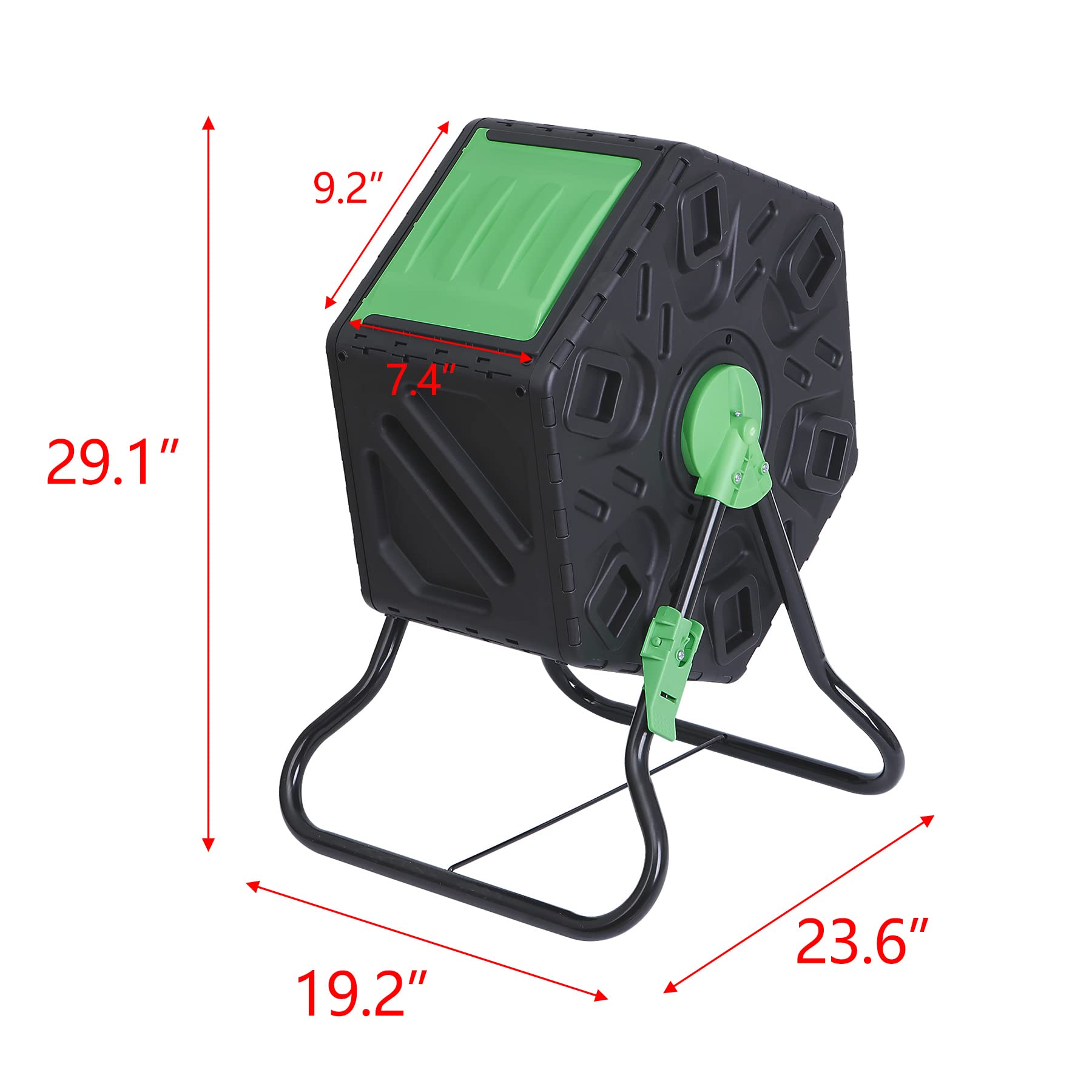 Nova Microdermabrasion 18.5 Gallon Compact Single Room Outdoor Garden BPA Free Compost Tumbler-All Season-Heavy Duty Composter