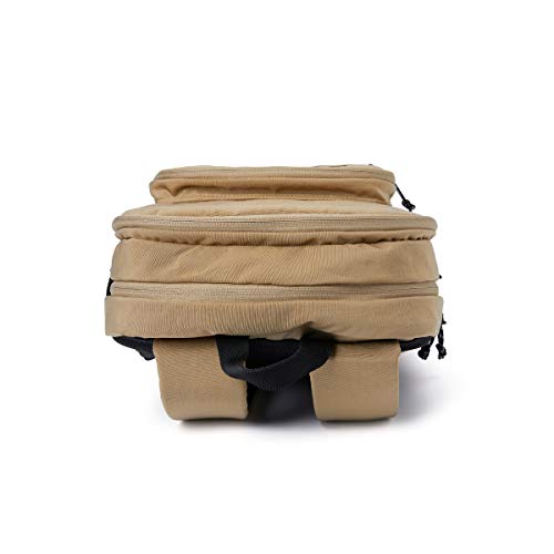 BT21 Space Wappen Collection Lightweight Canvas Mesh Casual Student Backpack, Beige