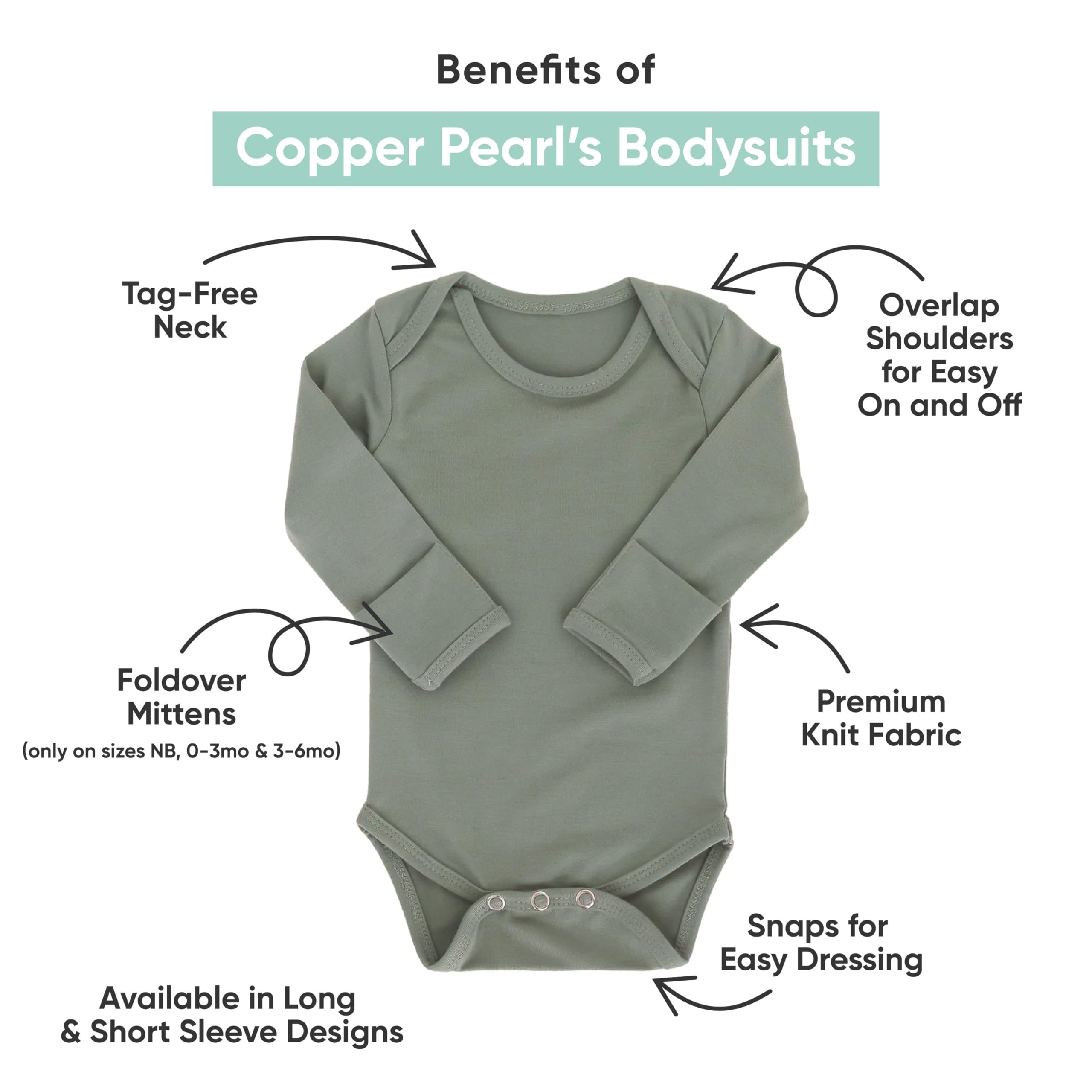 Copper Pearl Short Sleeve Bodysuit Baby: Ultra Soft Bodysuits for Newborns, Boys, Girls, and Infants - Stylish, Comfortable, Overlap Shoulders, Premium Knit Fabric - Cookie Monster, 0-3 Months